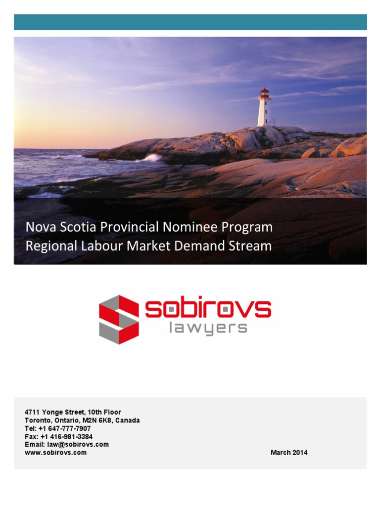 Nova Scotia Provincial Nominee Program Regional Labour Market Demand ...
