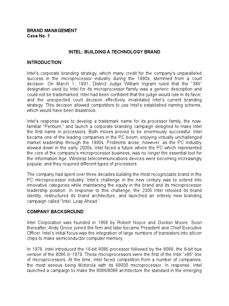 Intel Case | PDF | Intel | Microprocessor