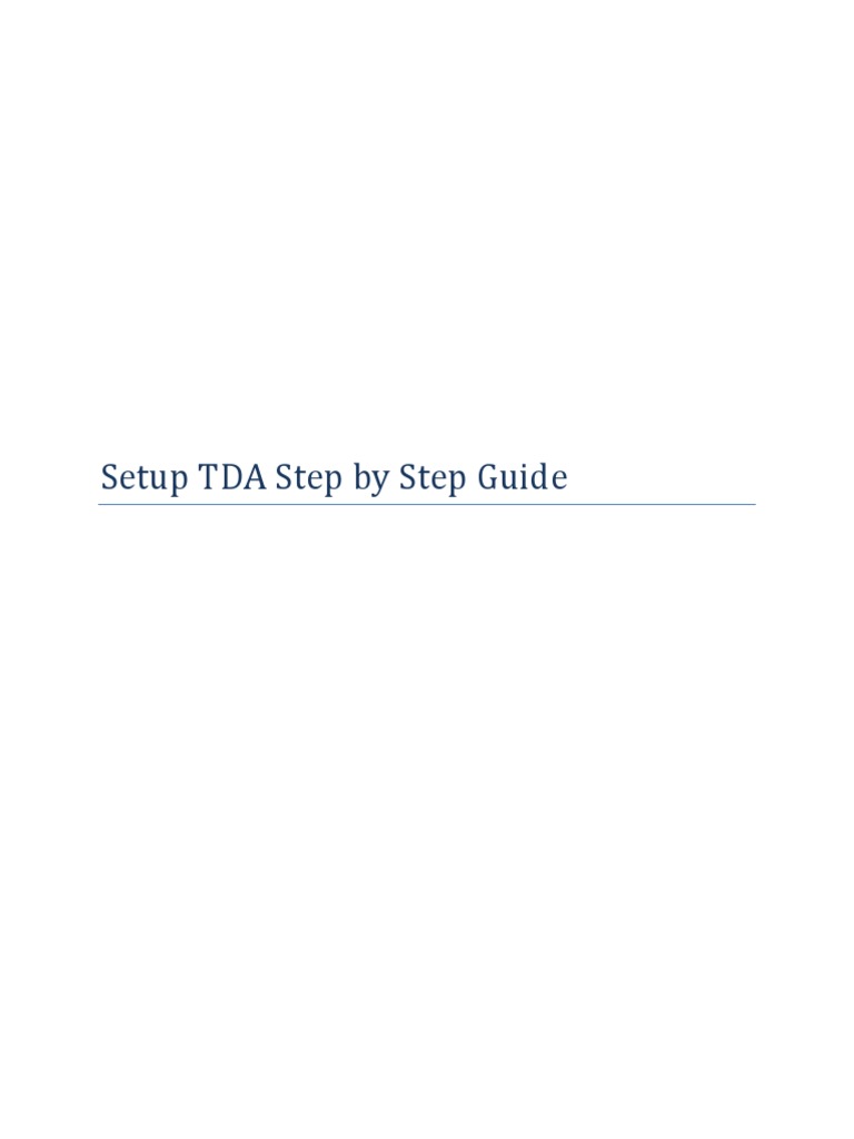 Setup TDA Step by Step Guide | PDF | Java Virtual Machine | Java ...