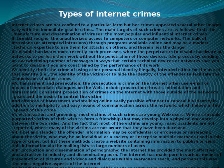 Types of Internet Crimes Explained | PDF | Cybercrime | Internet