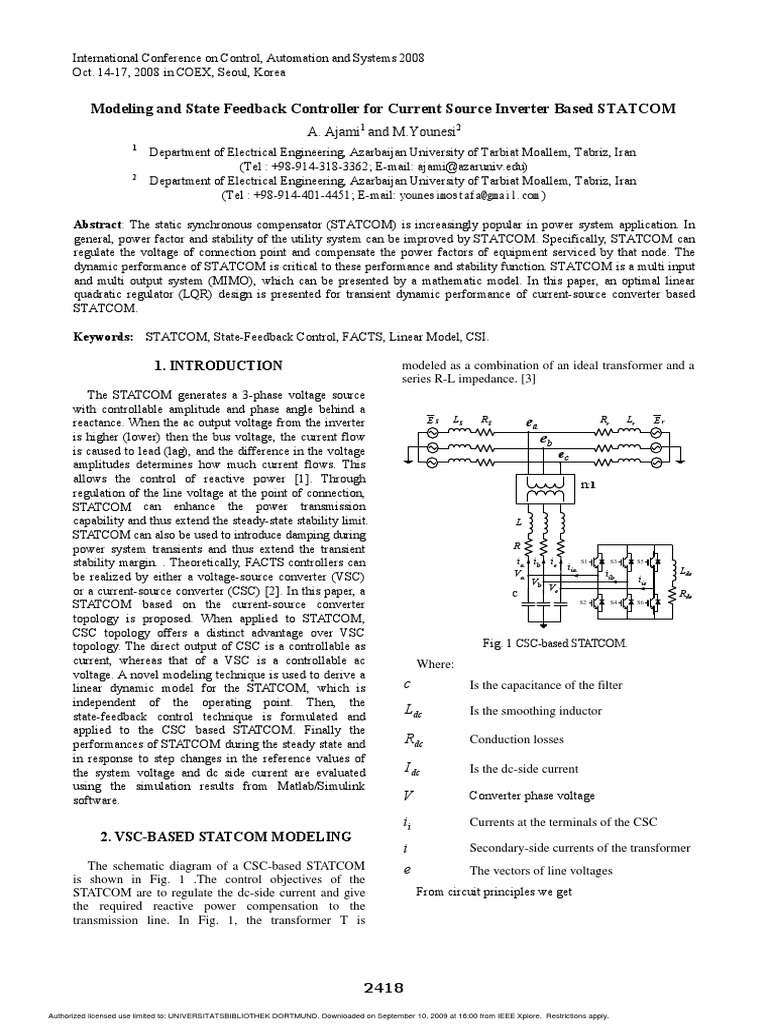 IEEE Power System Paper-Modeling and State Feedback Controller For ...