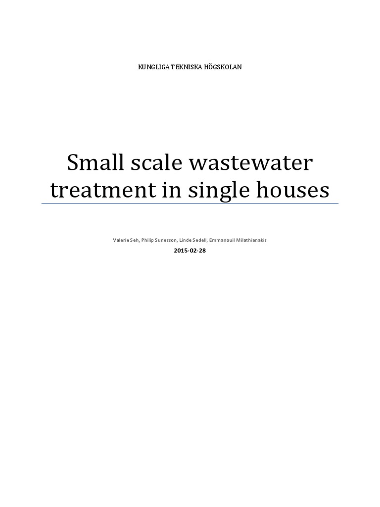 Small Scale Wastewater Treatment For Single Houses | PDF | Sewage Treatment | Septic Tank