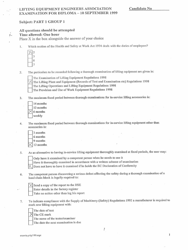 Leea Exam 1999 | PDF