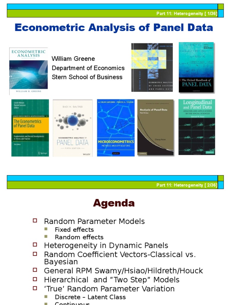 Econometric Analysis of Panel Data: William Greene Department of Economics Stern School of ...