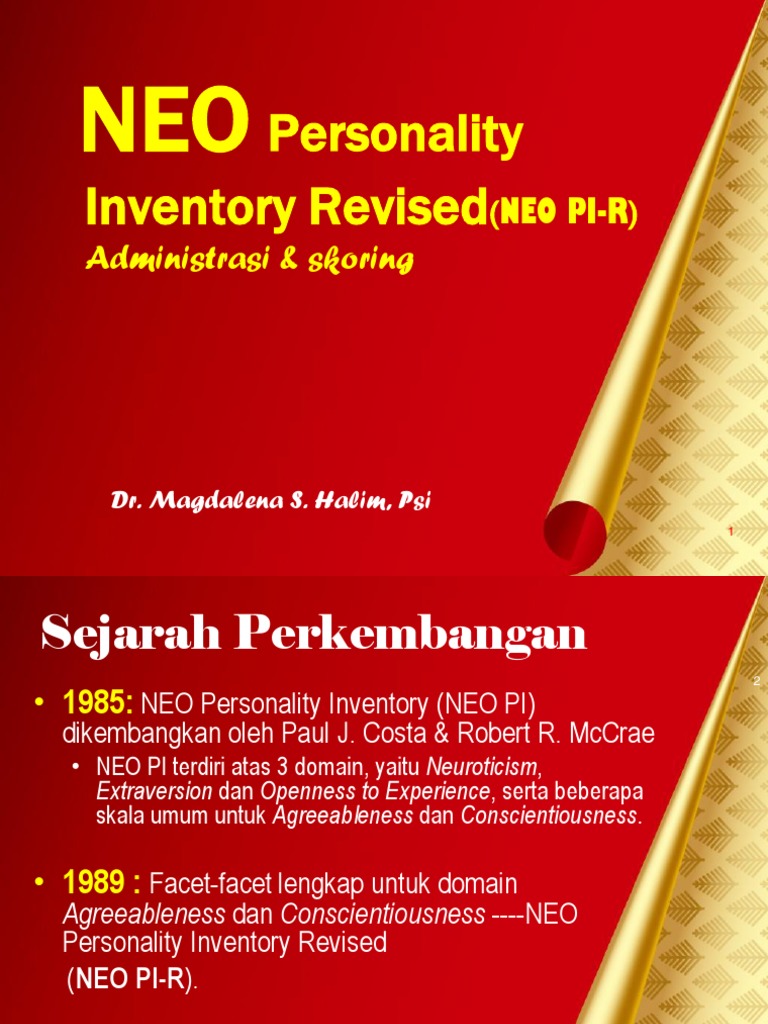 CHP 1 NEO Personality Inventory Revised 2014 | PDF