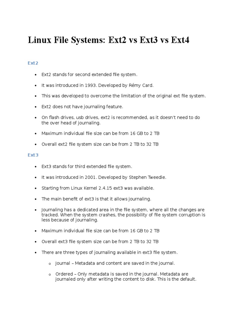 Linux File Systems | PDF | File System | Data Management