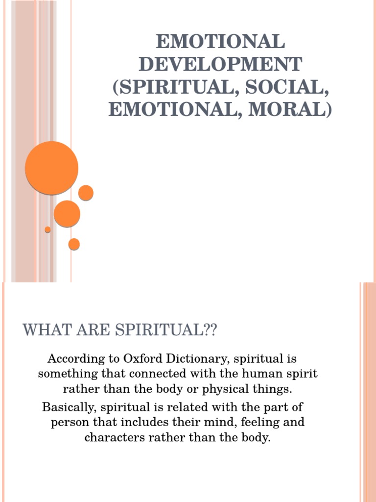 Emotional Development (Spiritual, Social, Emotional, Moral) | PDF ...