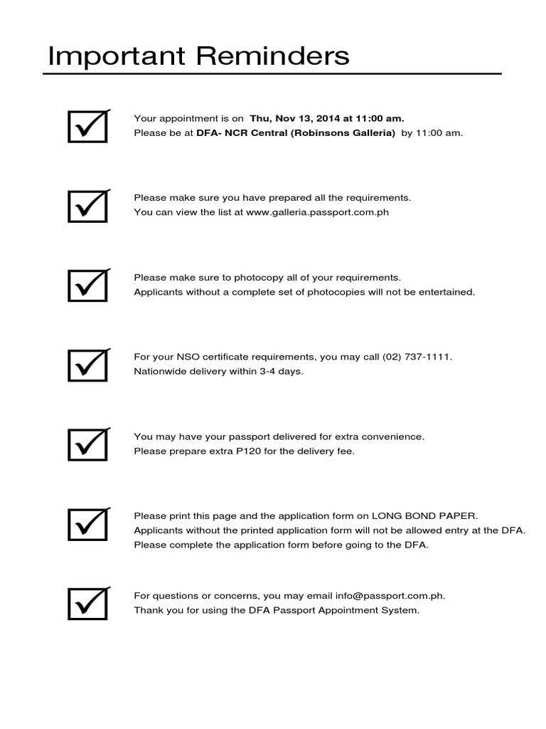 Important Reminders | Download Free PDF | Birth Certificate | Identity ...