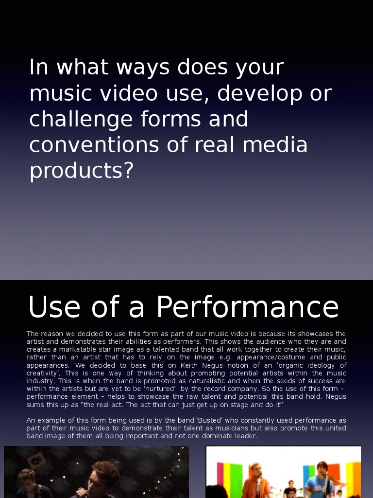 Music Video Analysis: Performance & Narrative | PDF | Narrative | Rock ...