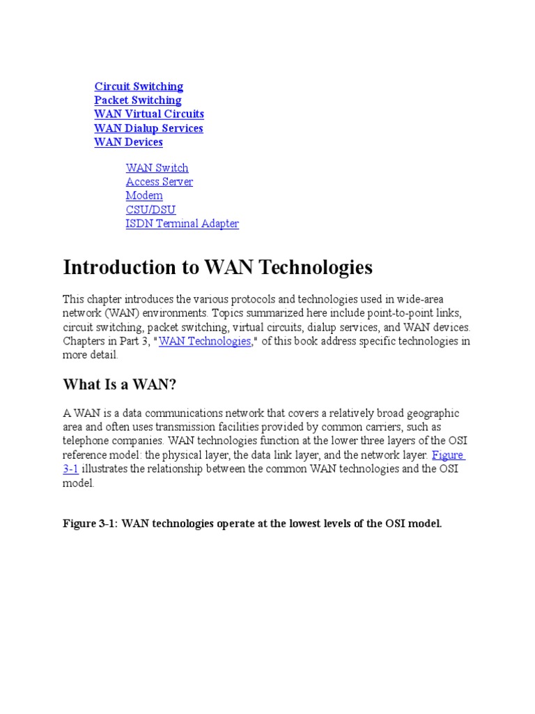 Introduction To WAN Technologies: What Is A WAN? | PDF | Technology ...