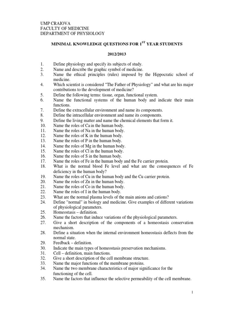 Minimal Knowledge Questions Pdf Stomach Respiratory System