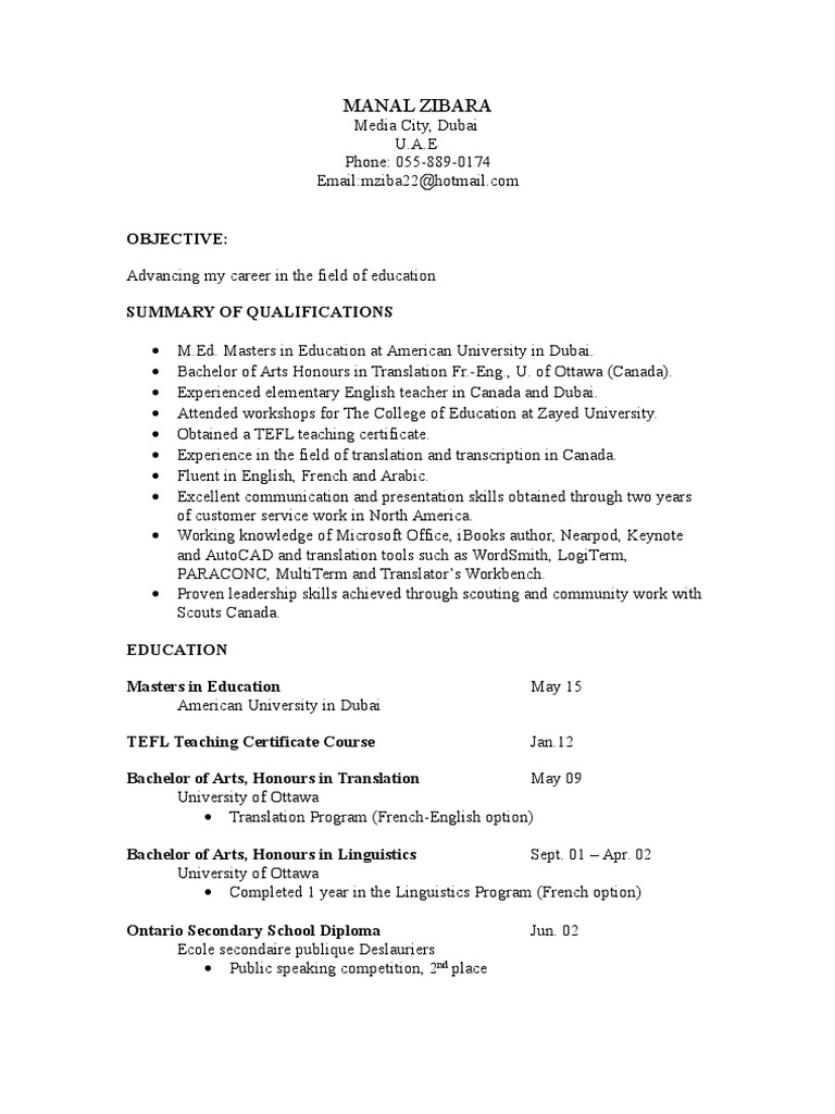 General CV | PDF | Teaching English As A Foreign Language | Academia