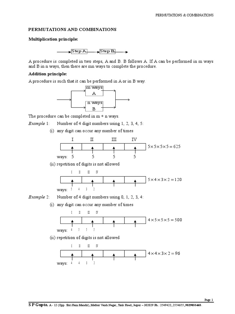 Theory and Questions Related To Permutation & Combination | PDF | Permutation | Consonant
