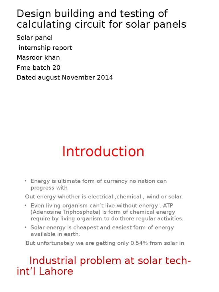 Power Calculation For Solar Panel | PDF | Solar Cell | Thin Film Solar Cell