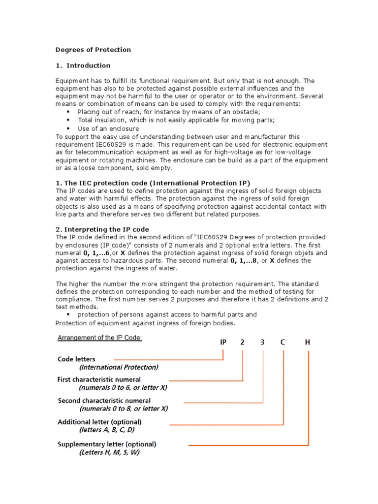 Test Specification For Degrees of Protection | PDF | High Voltage ...