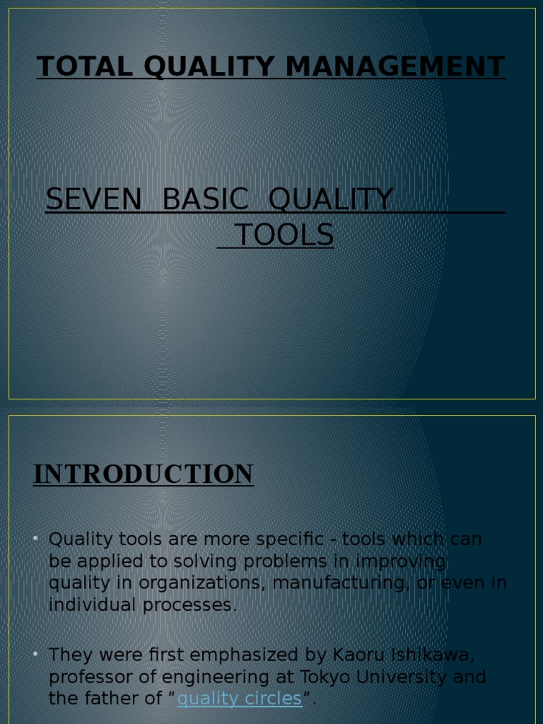 Total Quality Management: Seven Basic Quality Tools | PDF | Causality ...