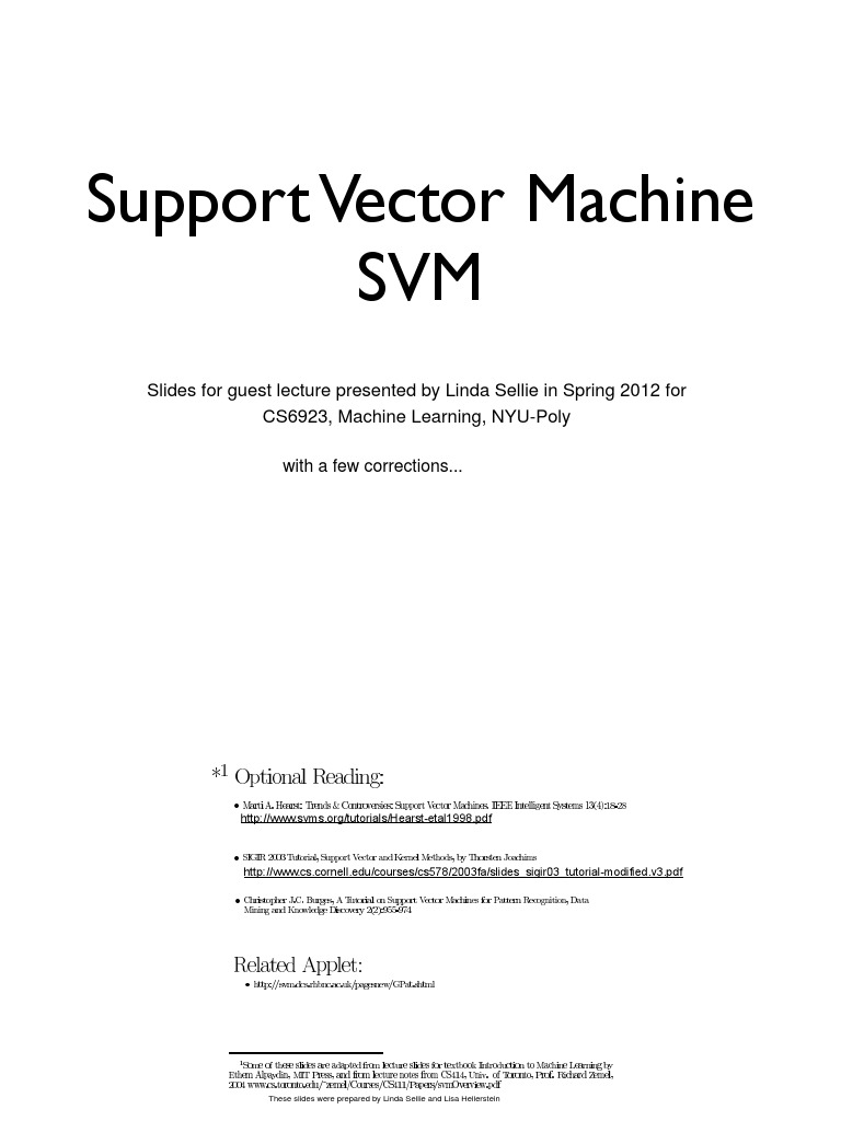 Support Vector Machine Svm Pdf Support Vector Machine Algorithms And Data Structures 5697