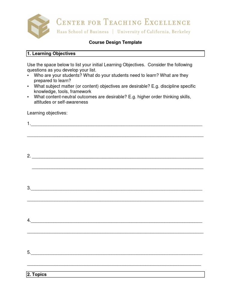 Brain Storm Template For Desinging A Training Course | PDF | Syllabus ...