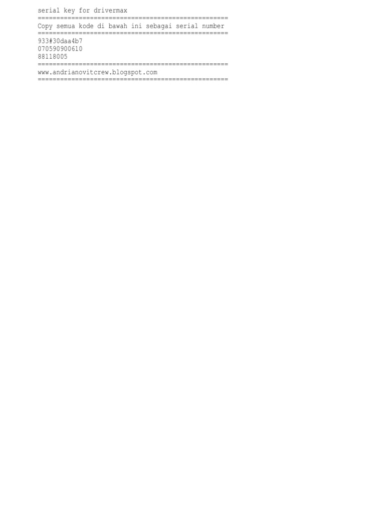 Serial Key Drivermax | PDF