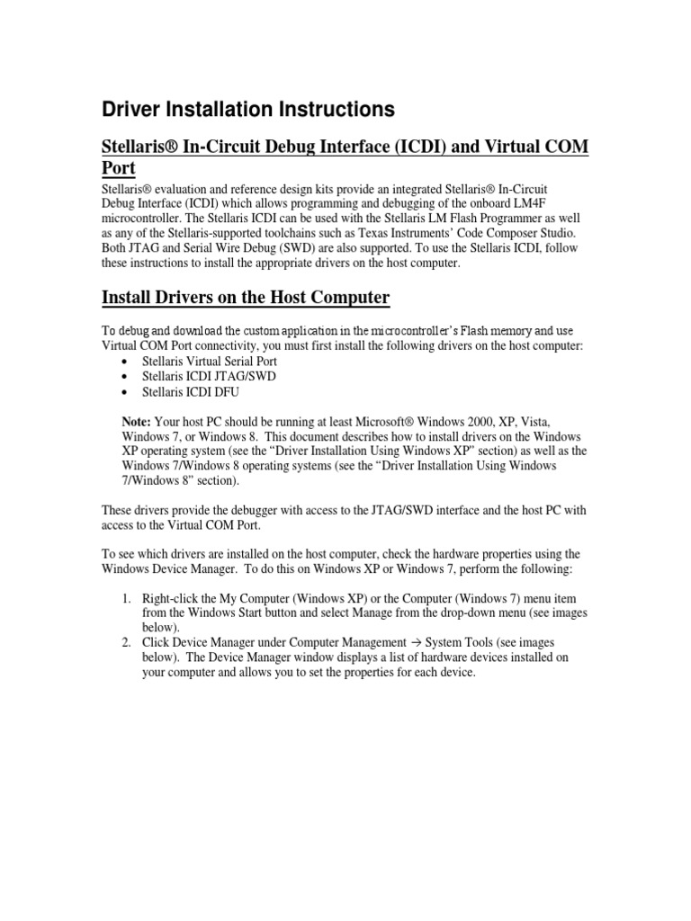 Driver Installation For StellarisICDI | PDF | Device Driver | Microsoft Windows