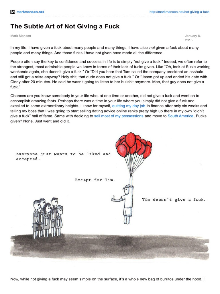 The Subtle Art of Not Giving A PDF | PDF