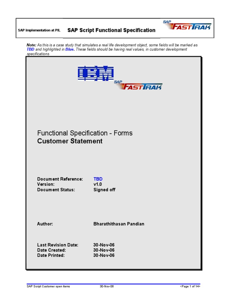 SAP Script Customer Open Items | PDF | Scripting Language | Specification (Technical Standard)