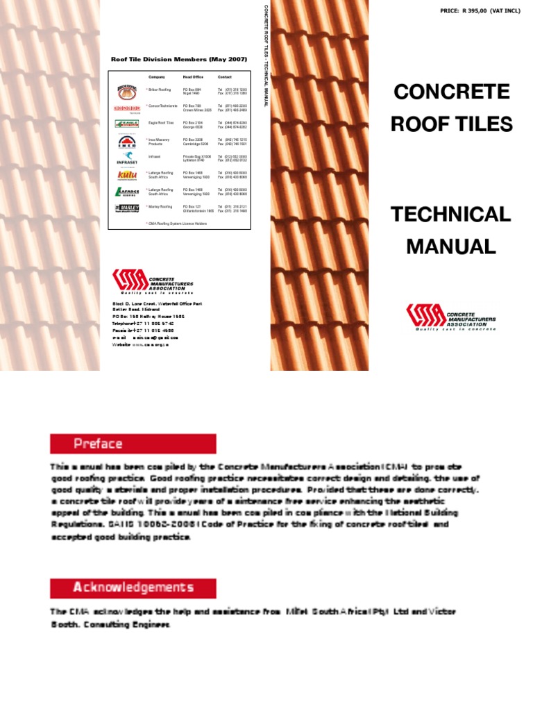 Concrete Roof Tile Manual | PDF | Roof | Concrete