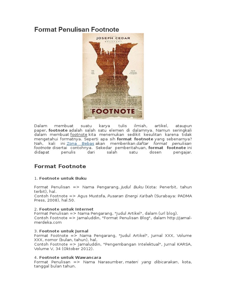 Format Penulisan Footnote | PDF