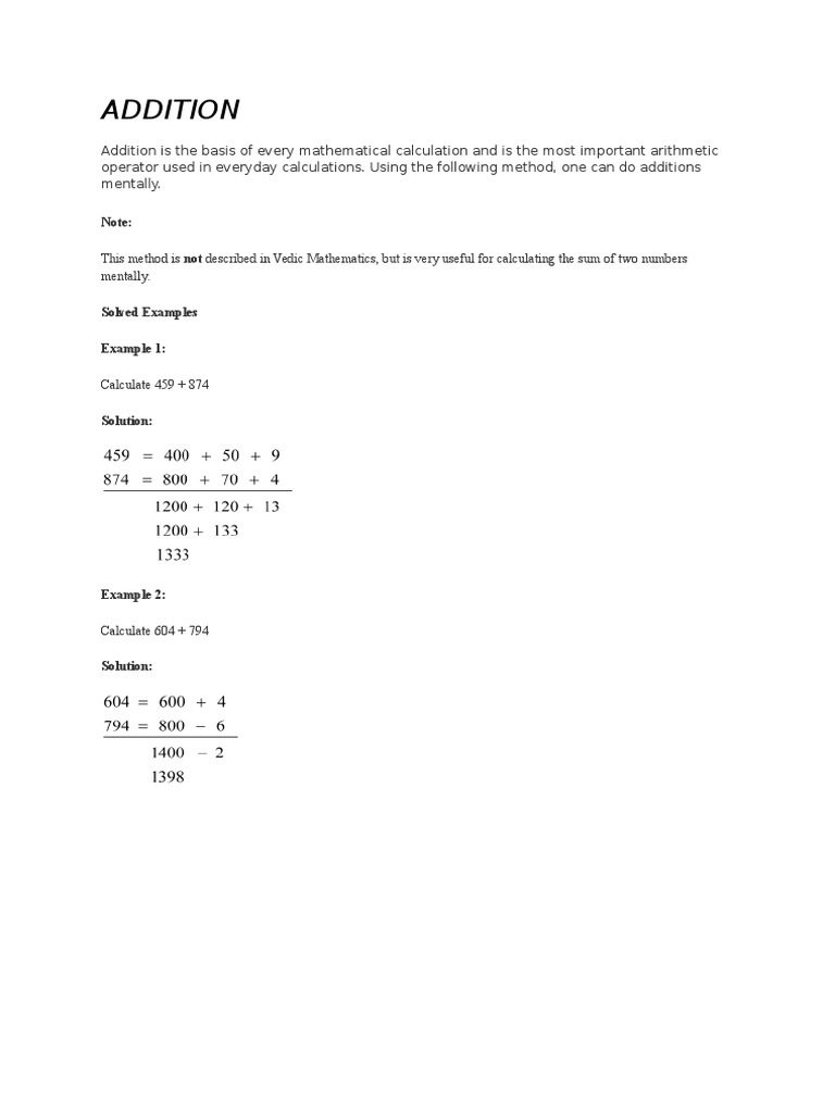 Vedic Maths Download Free Pdf Division Mathematics Multiplication