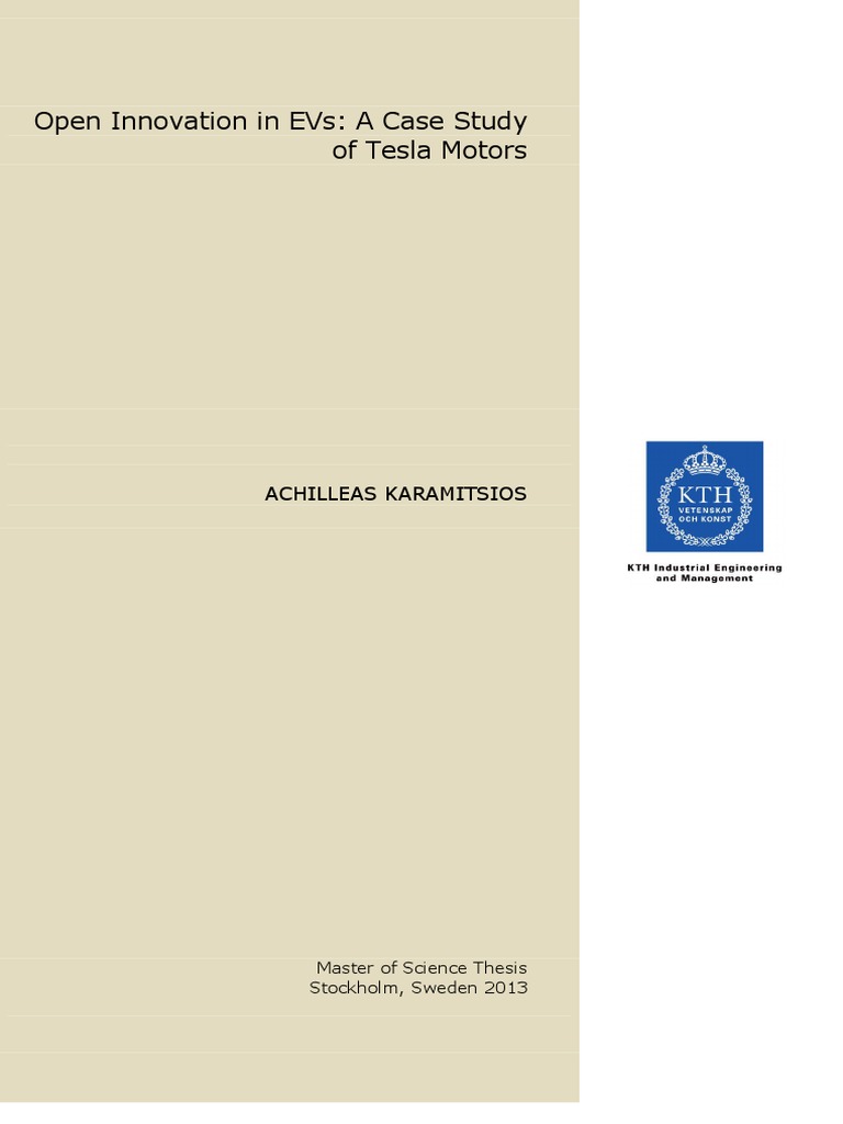 Open Innovation in EVs - A Case Study of Tesla Motors | PDF | Electric ...