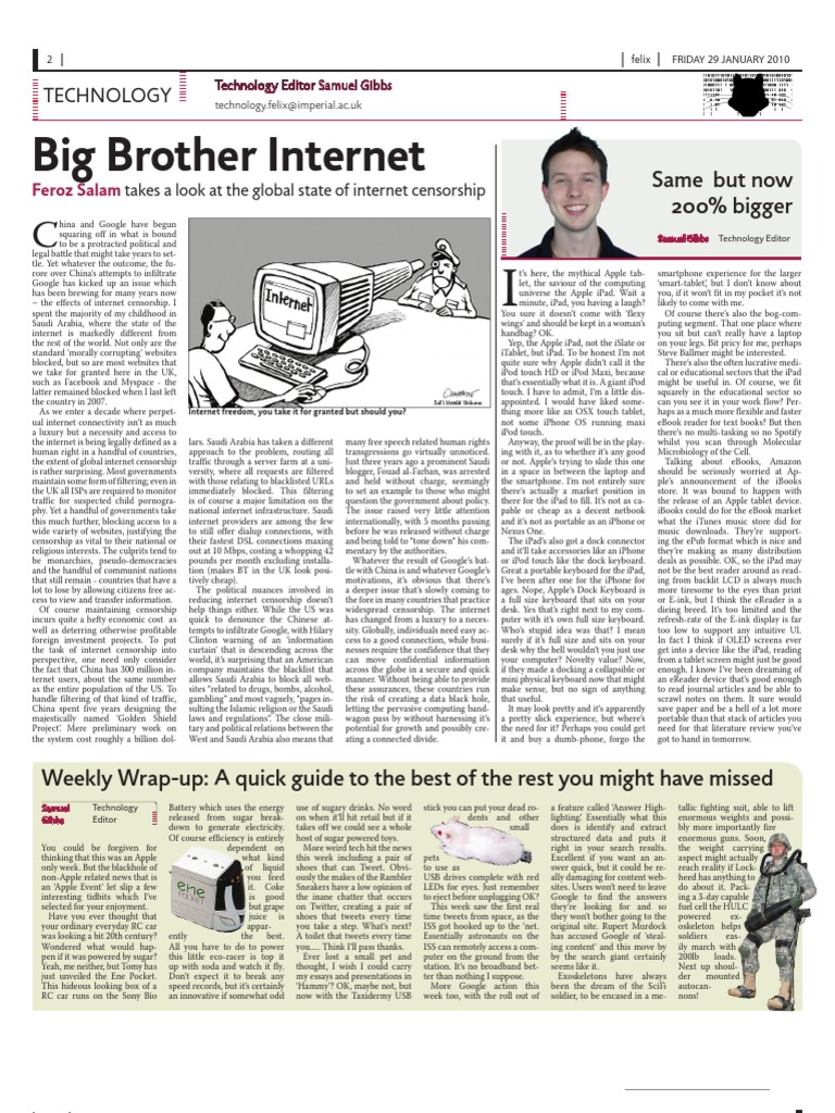 Felix Technology Section 29-1-2010 | PDF | I Pad | Apple Inc.