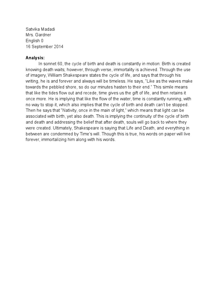 Sonnet Analysis | PDF