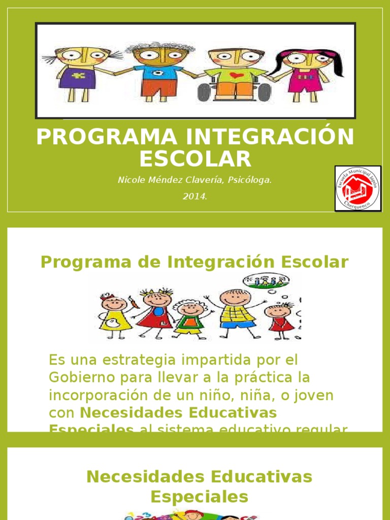 Programa Integración Escolar | PDF | Cociente de inteligencia | Sicología
