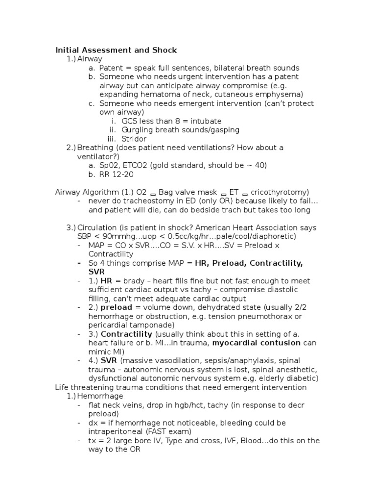 Trauma Notes | PDF | Medical Specialties | Clinical Medicine