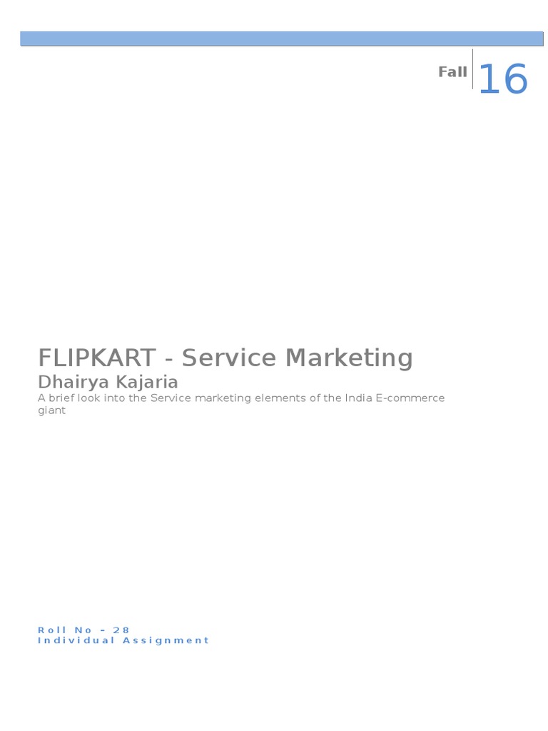 FlipKart and Service Management | PDF | Market Segmentation | Business ...