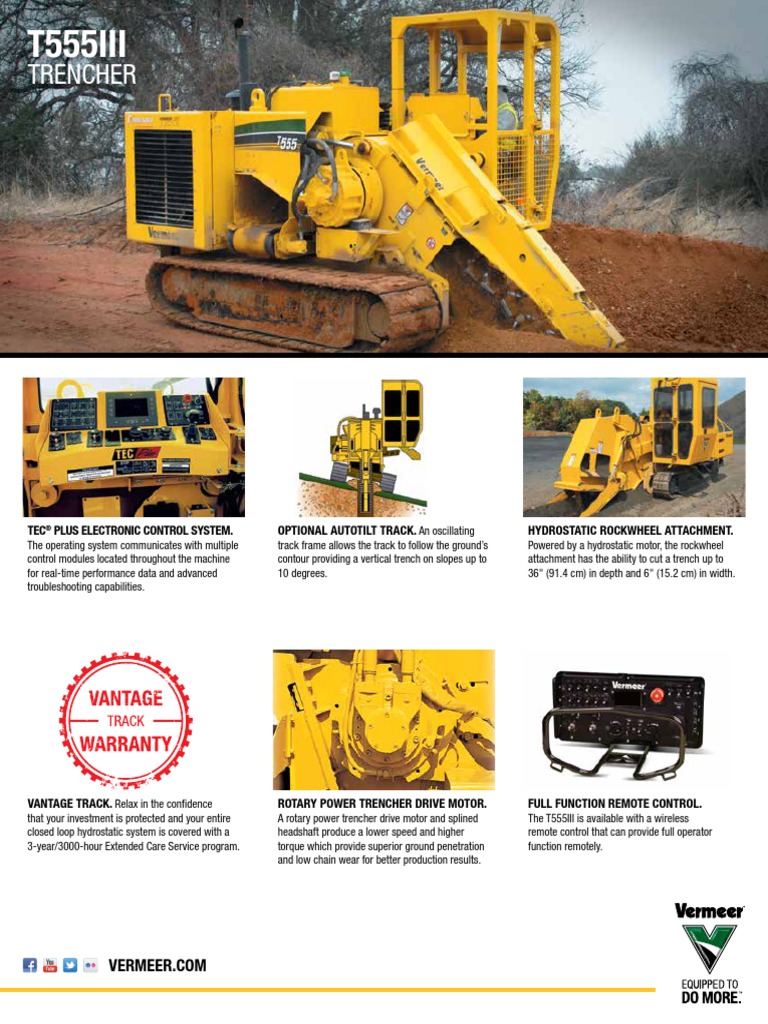 Vermeer T555III Trencher Overview | PDF | Tractor | Horsepower