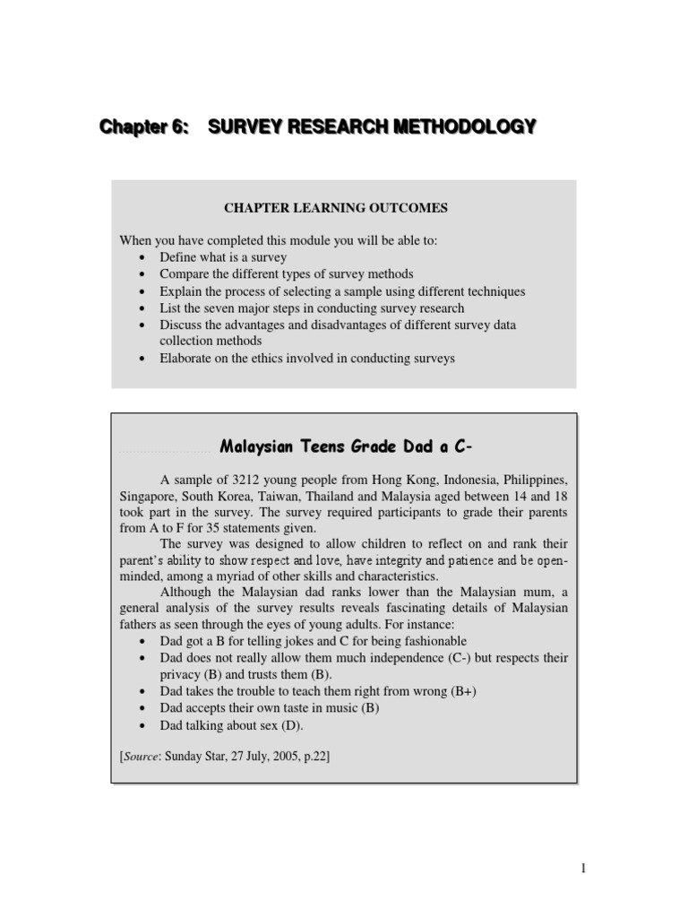 Survey Research Methodology Overview | PDF | Survey Methodology ...