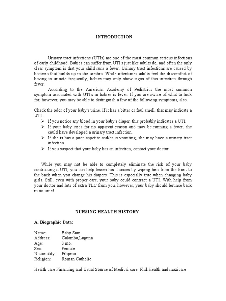 UTI Case Study | PDF | Urinary Tract Infection | Medical Specialties