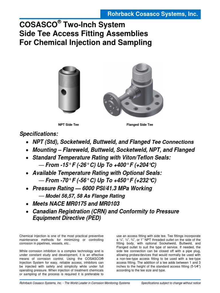 Cosasco Access Fittings | Gas Technologies | Mechanical Engineering