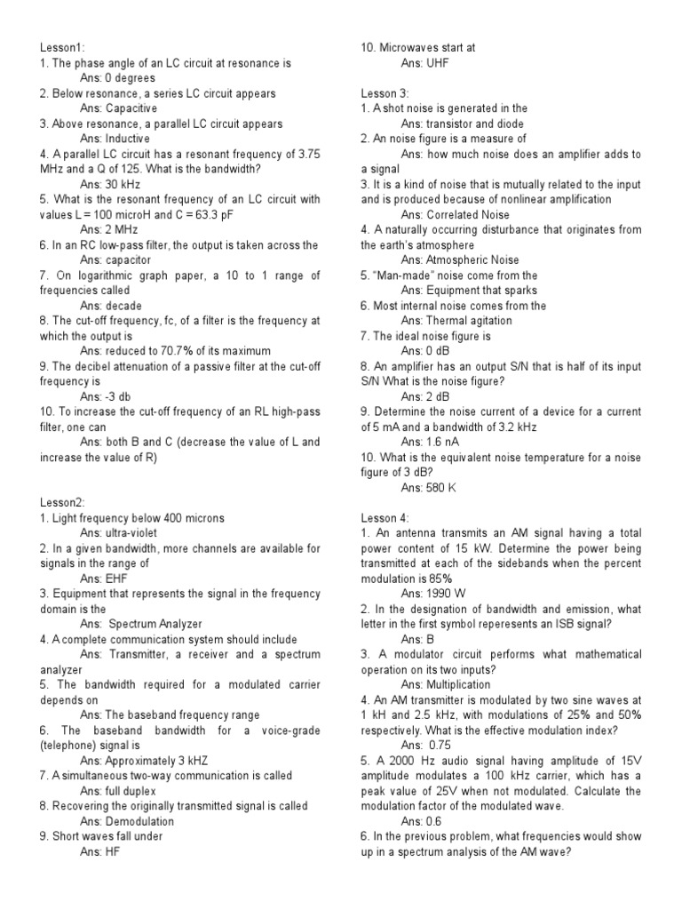 Multiple Choice | PDF | Frequency Modulation | Multiplexing