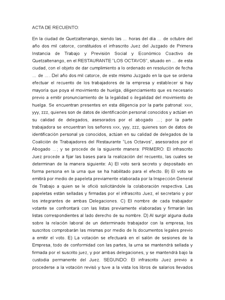 Acta de Recuento n17 | PDF | Votación | Elecciones