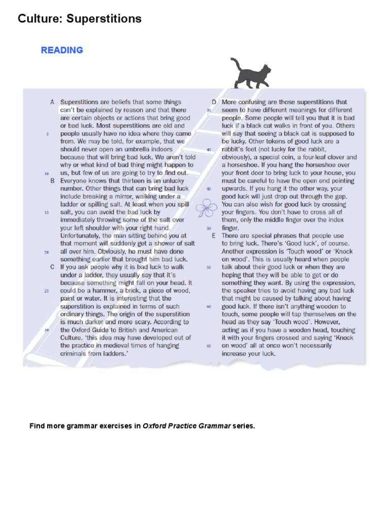 Reading On Superstitions | PDF