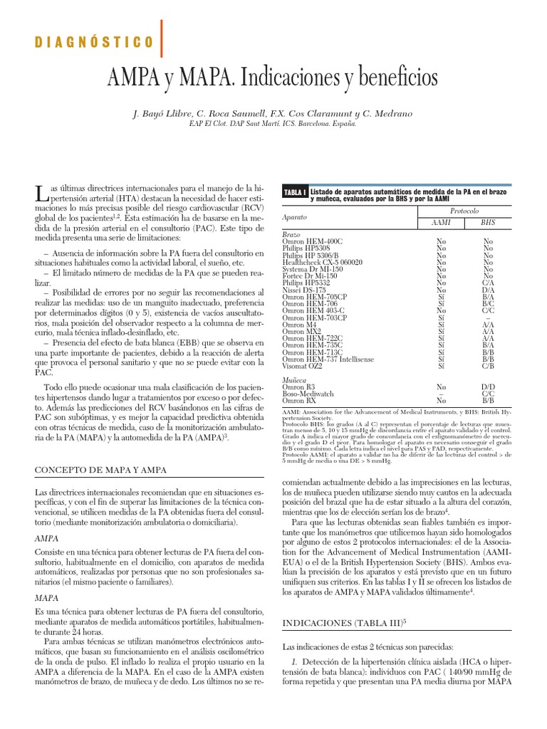 Ampa y Mapa PDF | PDF | Presión sanguínea | Ciencias de la Salud