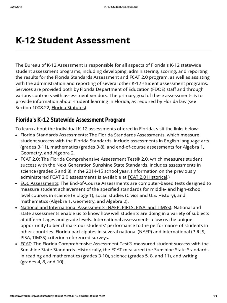 Fldoe Assessment Page | PDF