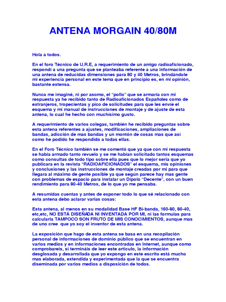 aNTENA mORGAIN MULTIBANDA | PDF