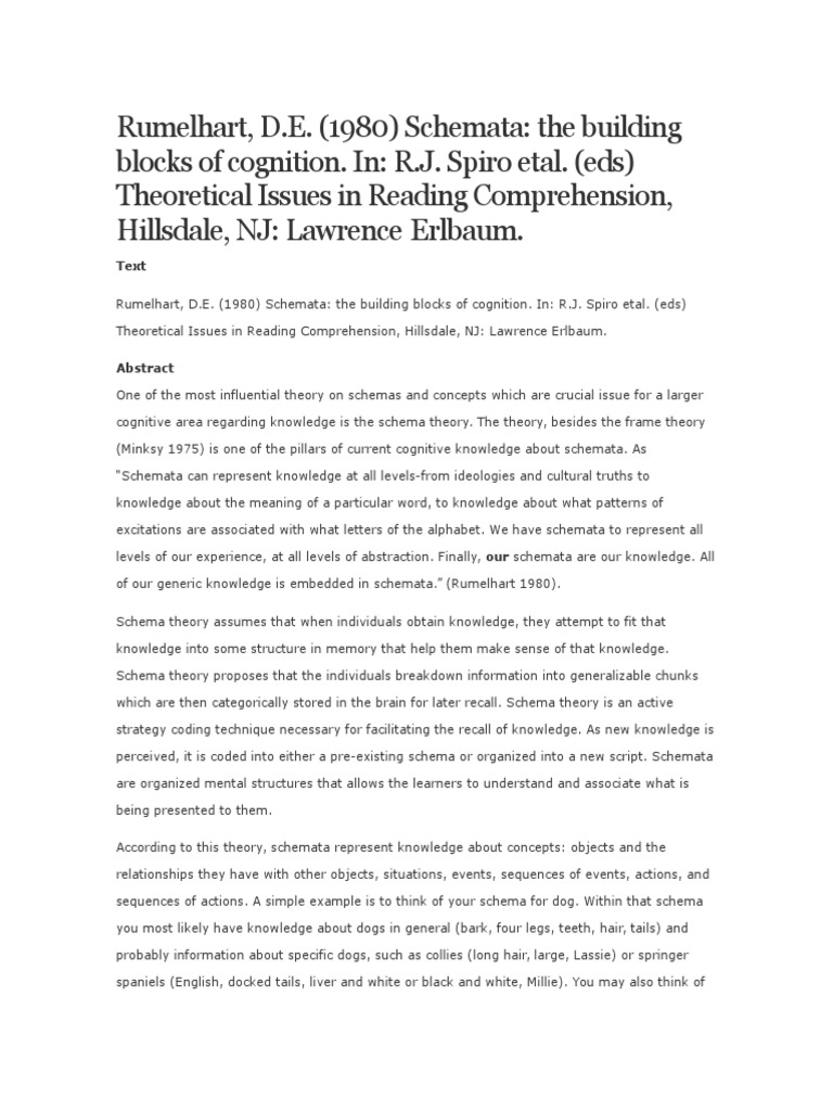 Rumelhart (1980) | PDF