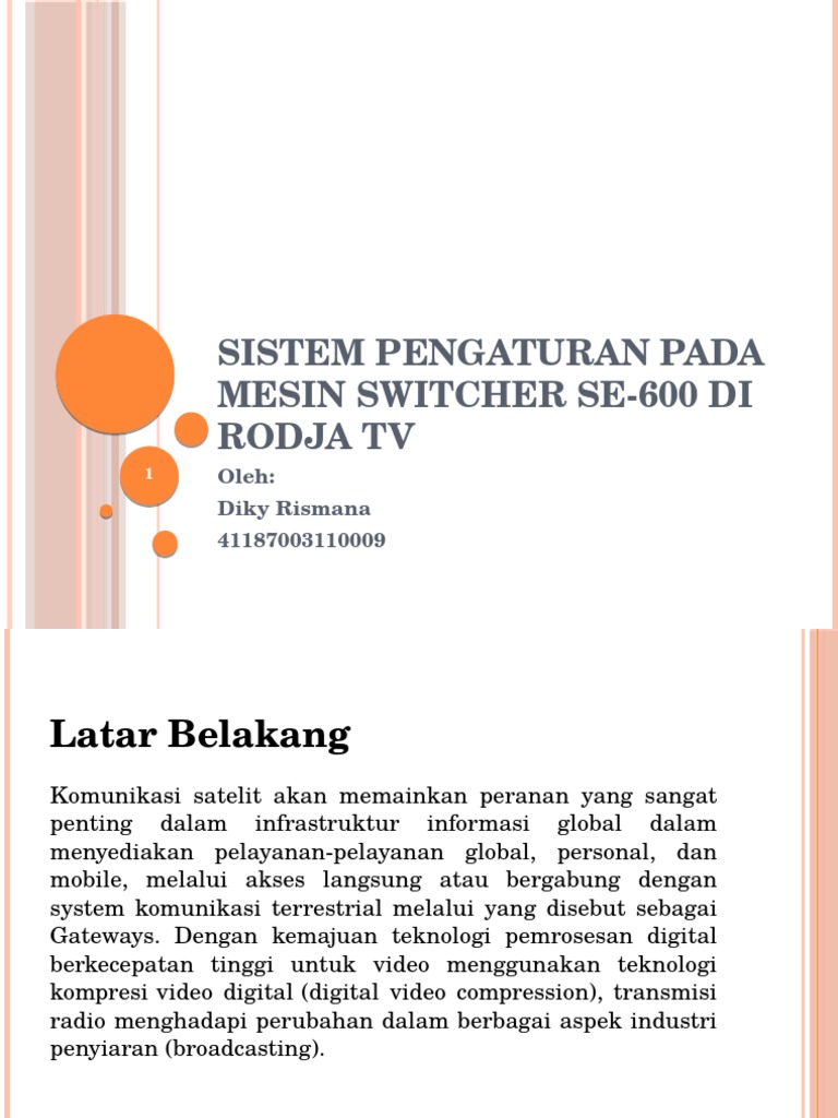 Sistem Switcher SE-600 di Rodja TV | PDF