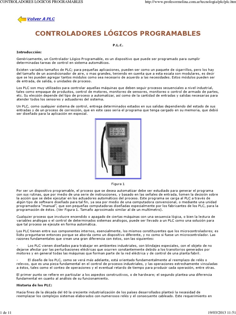 Introducción a Controladores Lógicos Programables | PDF | Controlador ...