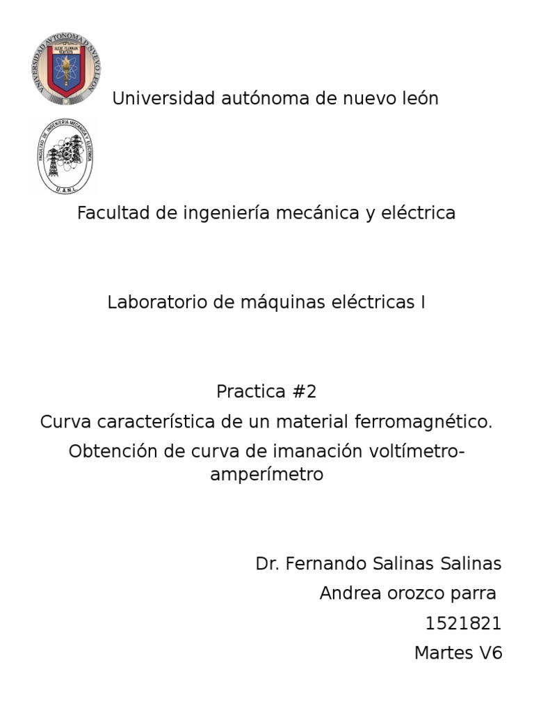 Curva de imanación de material ferromagnético | PDF | Ferromagnetismo ...