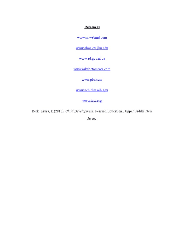 References for Child Development Resources | PDF
